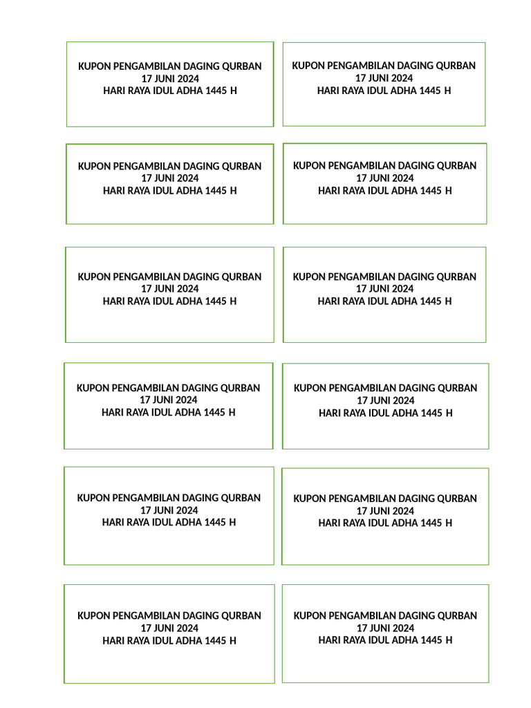 KUPON KURBAN | PDF