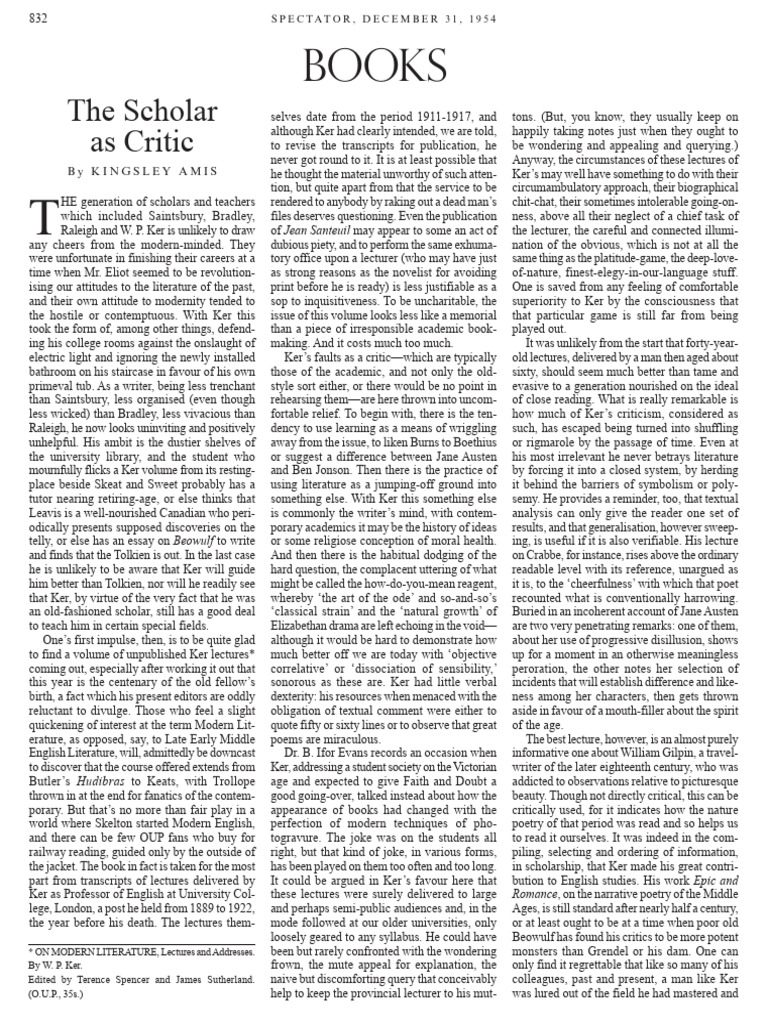 Books: The Scholar As Critic | PDF