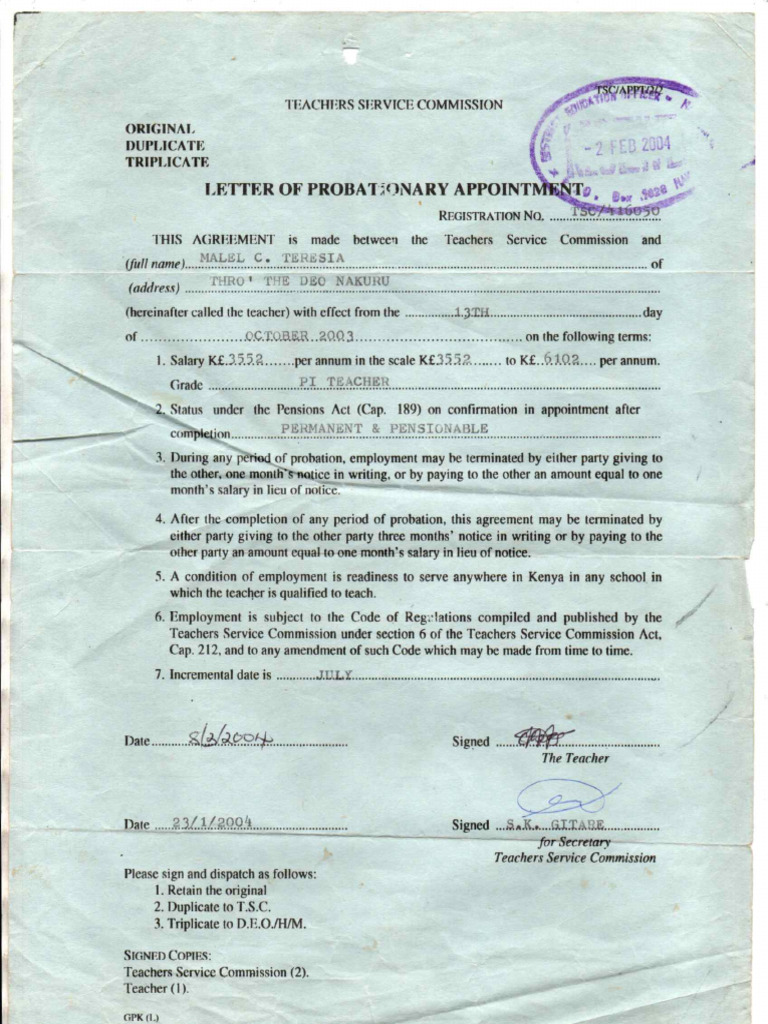 appointment letter | PDF