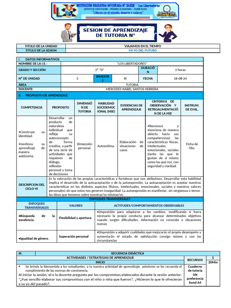 SESION DE APRENDIZAJE 04- TUT (5) | PDF