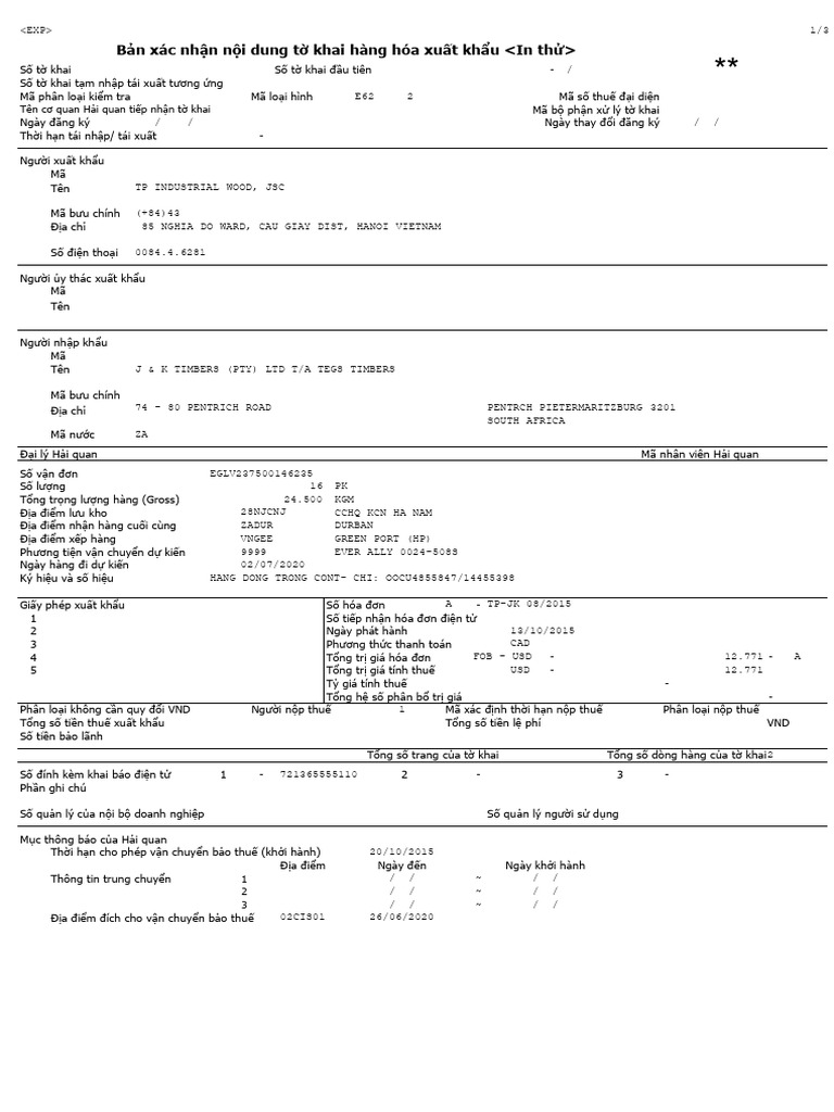 To Khai HQ7 X | PDF