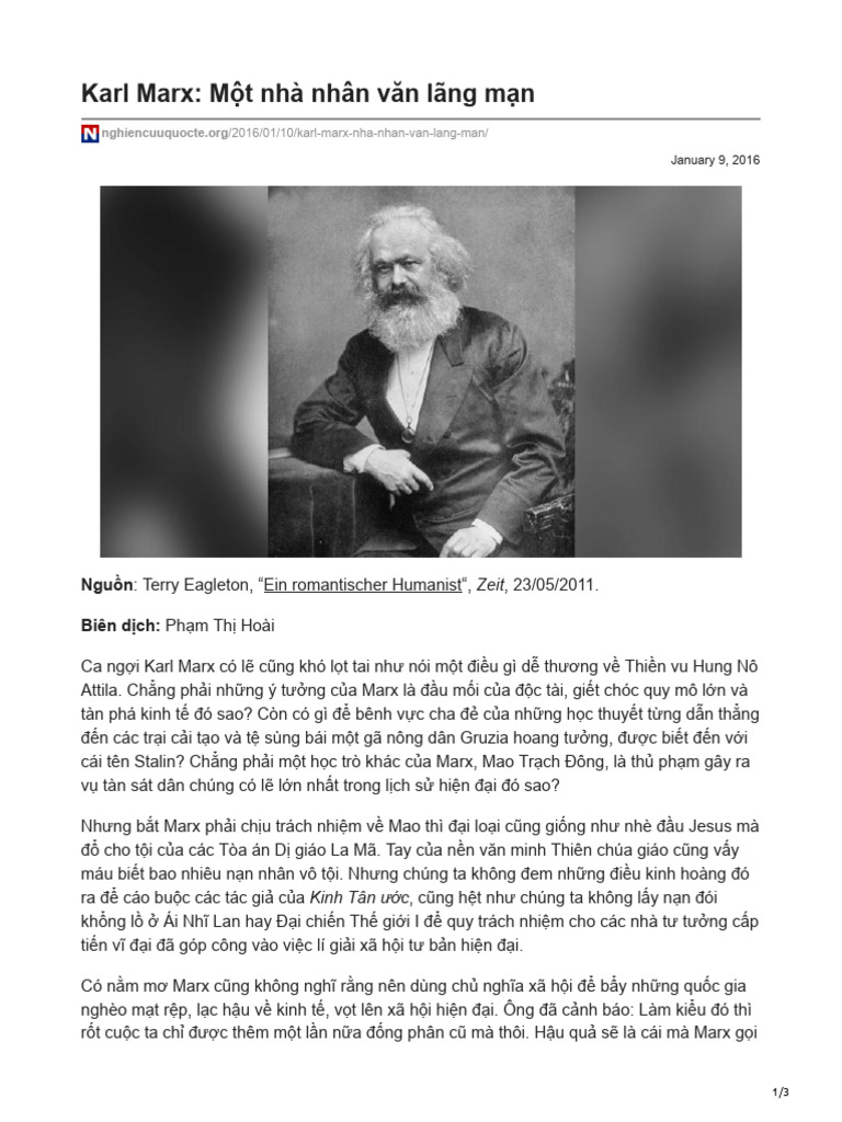 Karl Marx M T Nhà Nhân Văn Lãng M N | PDF