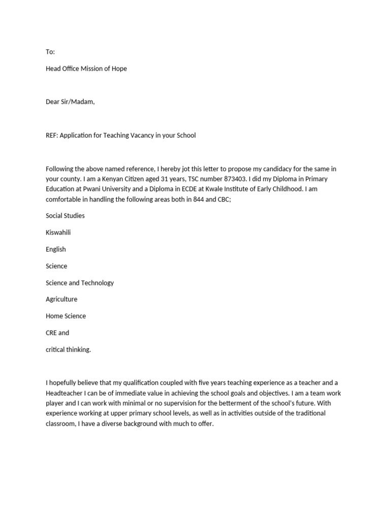 Job Application Letter | PDF