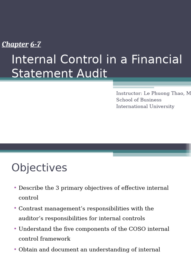 Chapter 6.7 Internal Control in A Financial Statement Audit | PDF