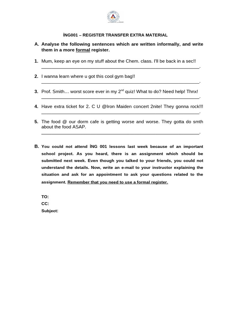 İNG001 Register Exercise.1.extra 2 | PDF