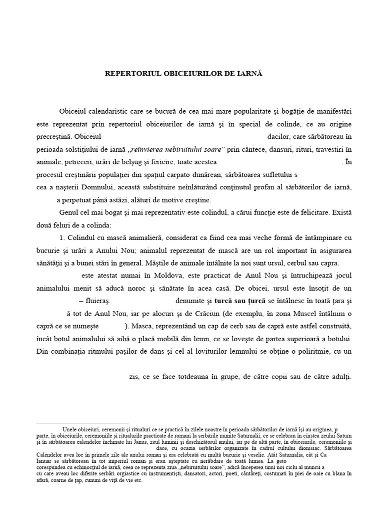 Curs 1-2 Folclor IM+IMC - Rep. Iarna | PDF