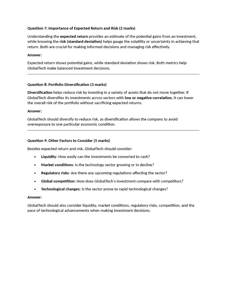 Expected Return and Risk | PDF Expected Return and Risk | PDF