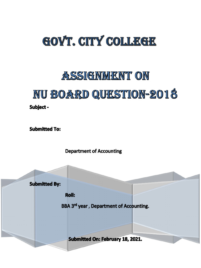 Cover Page For 1st INcourse | PDF