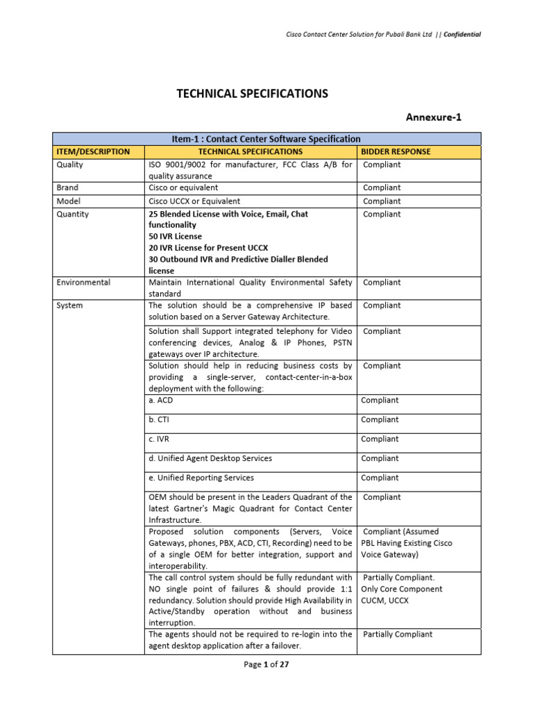 Technical Specification | PDF