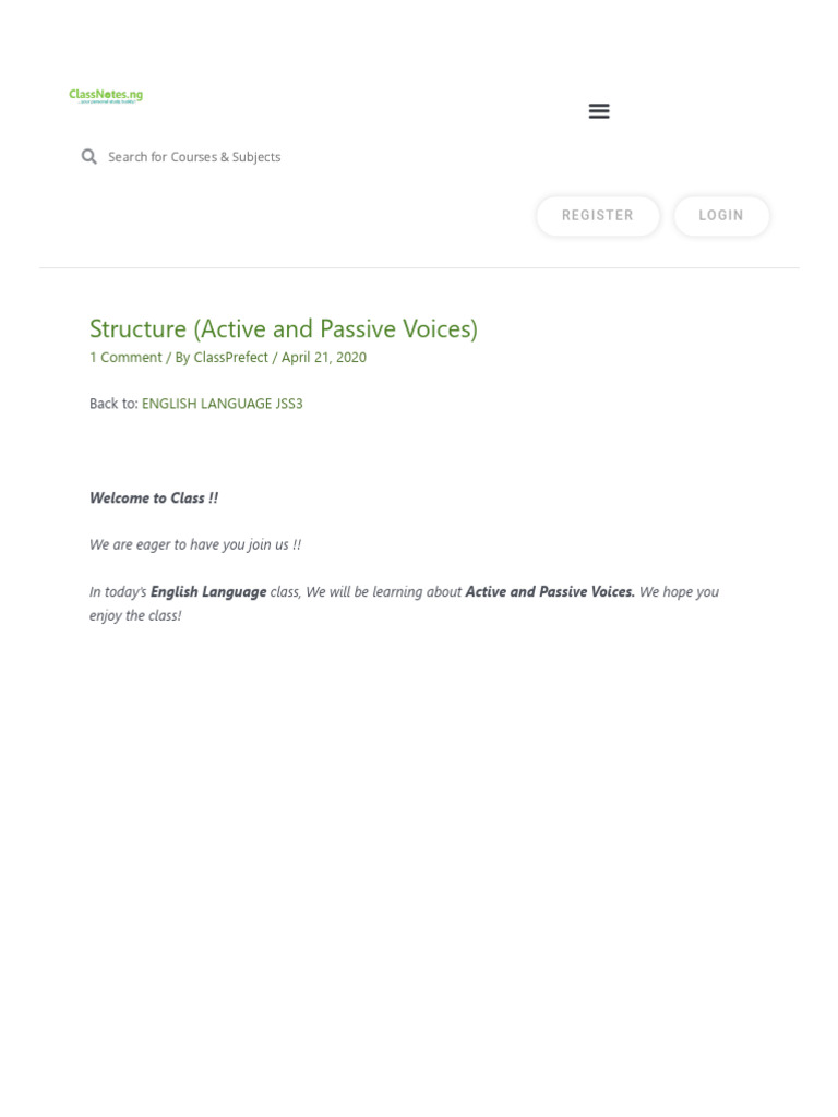 Structure (Active and Passive Voices) | PDF | Subject (Grammar) | Speech