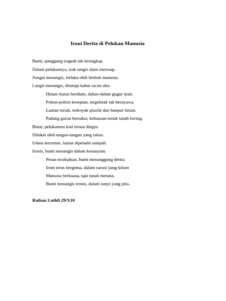 Puisi Geografi - Raihan Luthfi | PDF