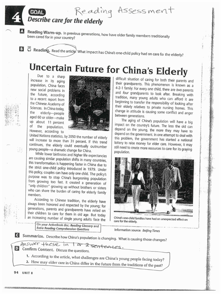 Reading Assessment Unit 8 | PDF