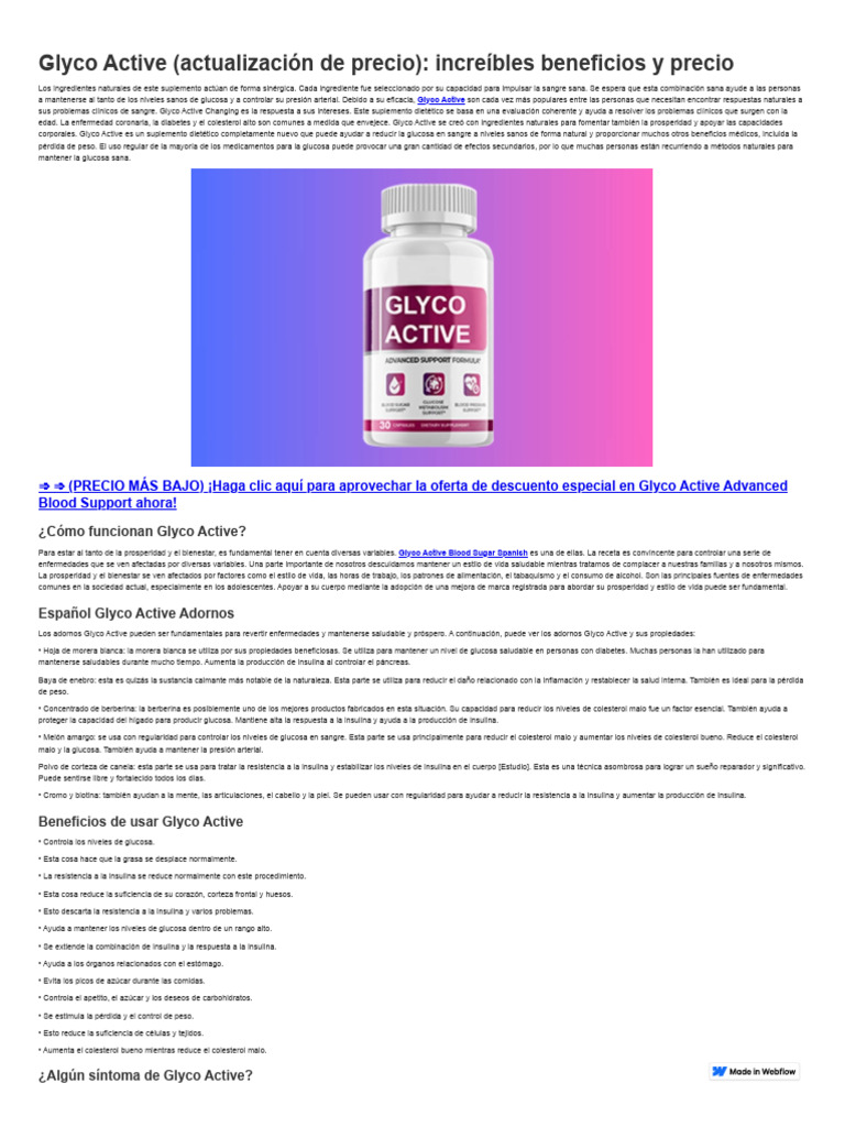 Glyco Active: Control Natural de Glucosa | PDF | Insulina | Diabetes