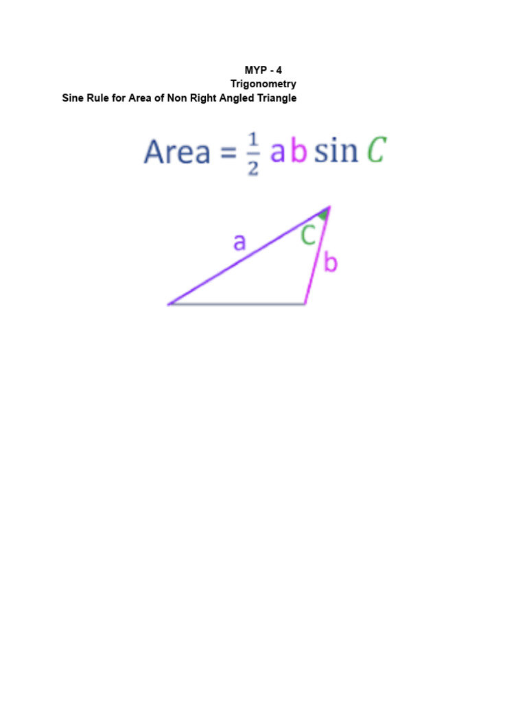 Area of Non Right Angled Triangle | PDF