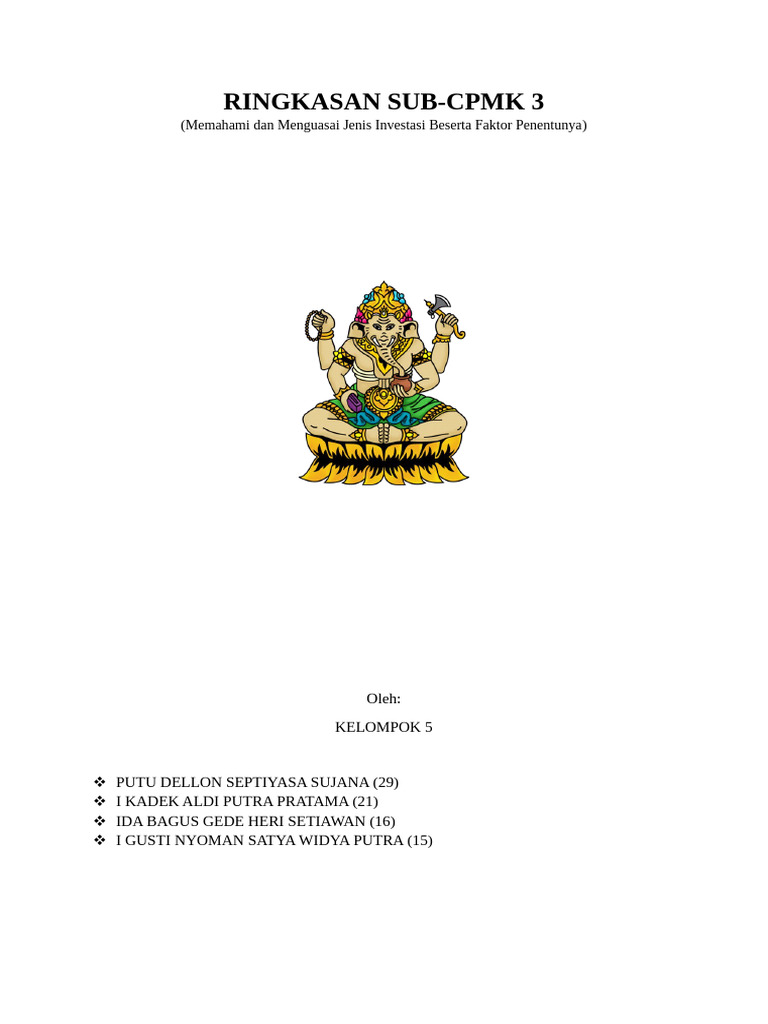 Ringkasan Materi Ekonomi Makro (Sub-CPMK 3) Kelompok 5 | PDF