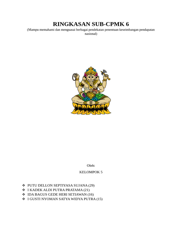 Ringkasan Materi Ekonomi Makro (Sub-CPMK 6 Bagian 1-2) Kelompok 5 | PDF