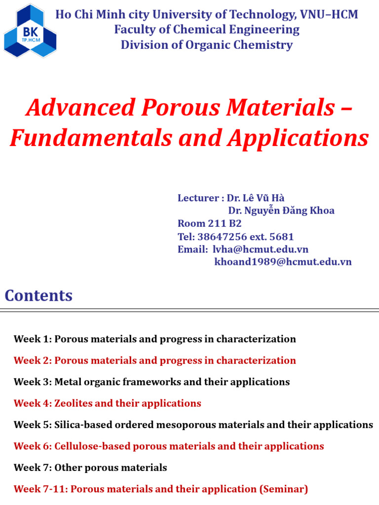 Advanced Porous Materials Fundamentals and Applications | PDF