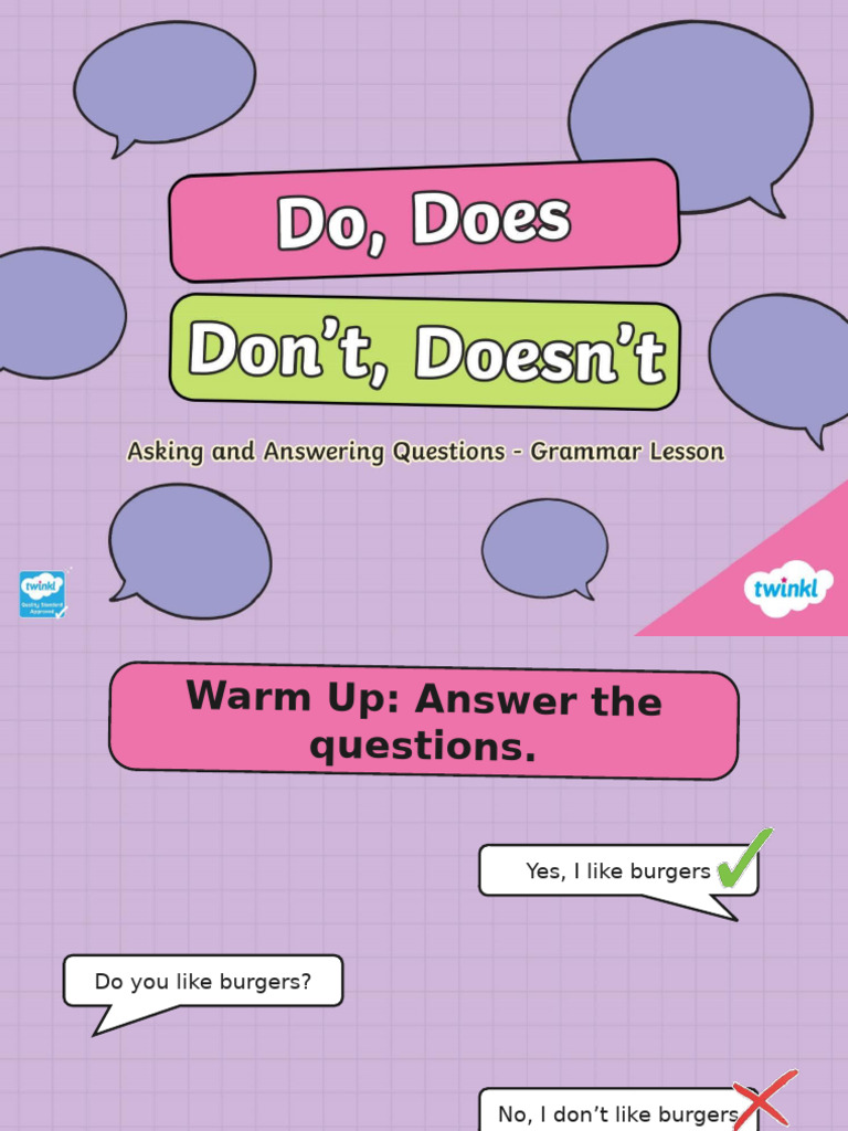 T 1708700352 Esl PPT Lesson Asking Questions With Do Does Kids A2 - Ver ...