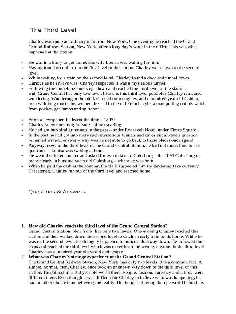 THE THIRD LEVEL | PDF