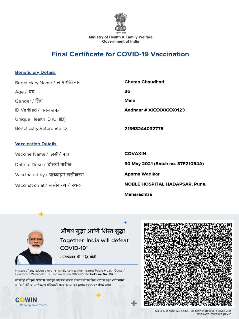 Covid Vaccination Certificate | PDF