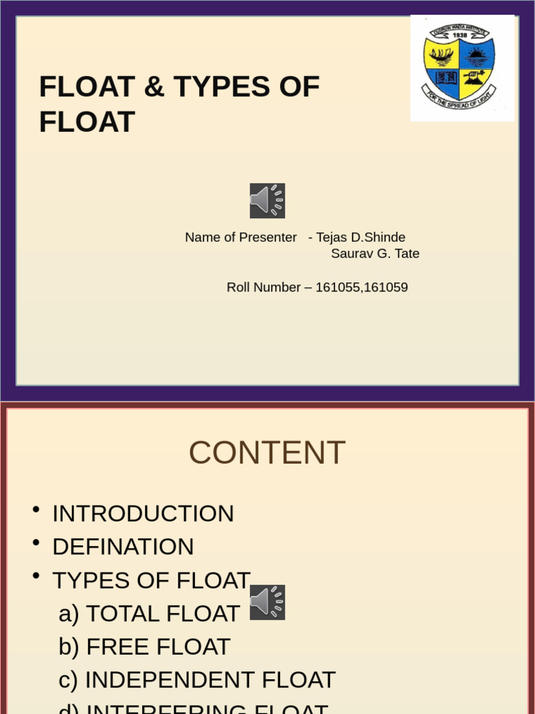 Float & Types of Float | PDF