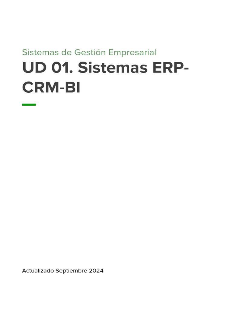 2 DAM SGE UD 1 Sistemas ERP-CRM-BI 24-25 | PDF