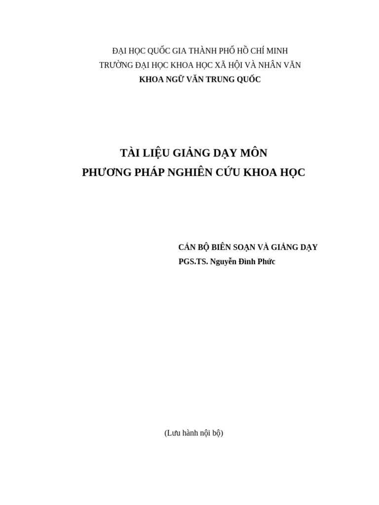 Phuong Phap Nghien Cuu Khoa Hoc | PDF | Vietnam | Southeast Asia