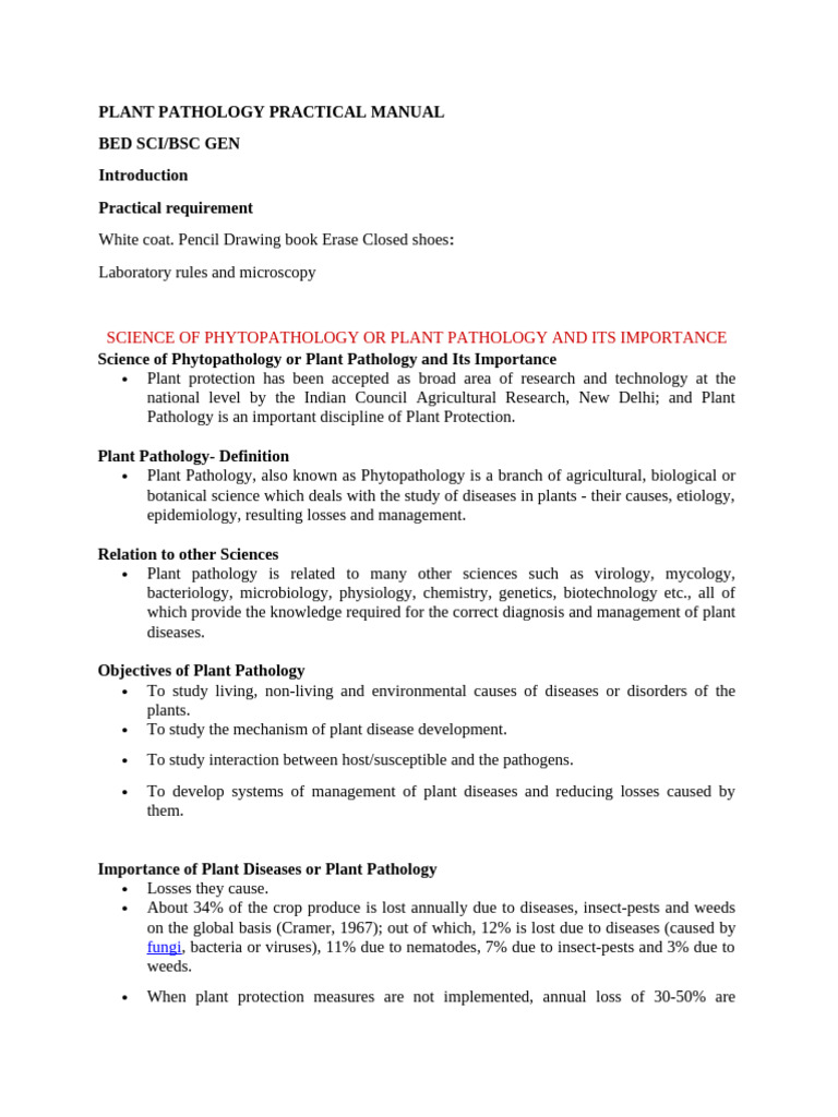 Plant Pathology Practical Y4 | PDF | Fungus | Science & Mathematics
