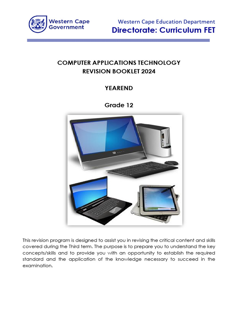 Grade 12 CAT Revision Booklet 2024 | PDF | World Wide Web | Internet & Web