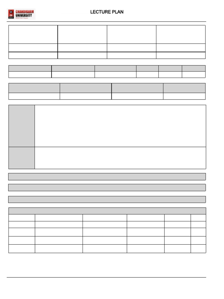 LecturePlan CS226 24SMT-123 | PDF