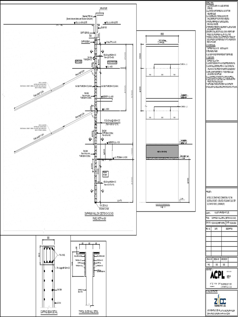DIAPHRAGM WALL DETAIL (SECTION C-C & D-D) | PDF