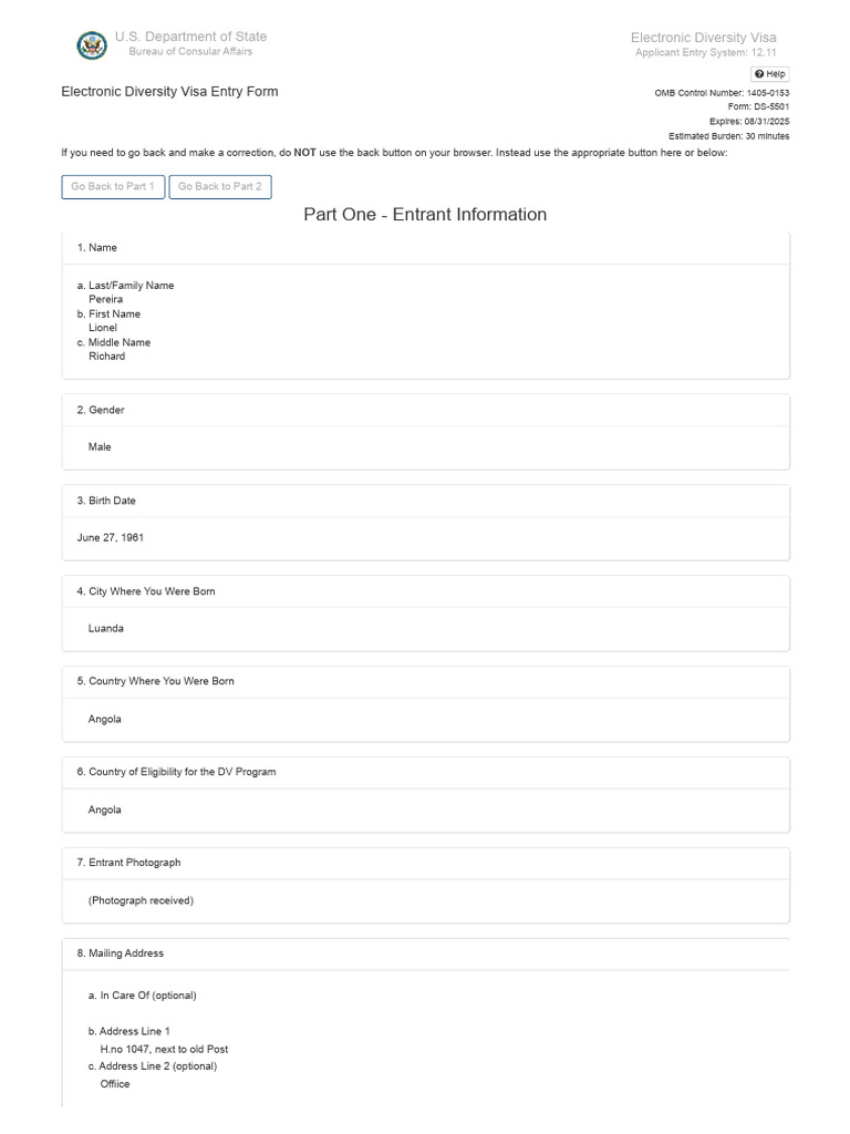 Electronic Diversity Visa Program | PDF