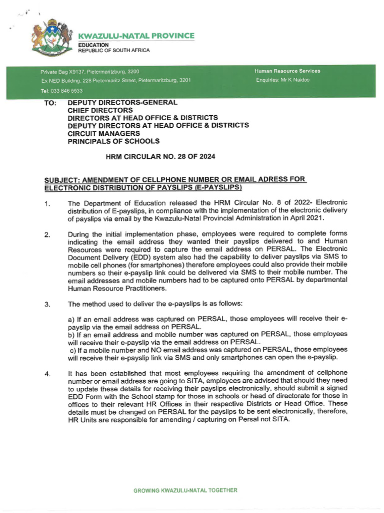 HRM Circular No. 28 of 2024 | PDF