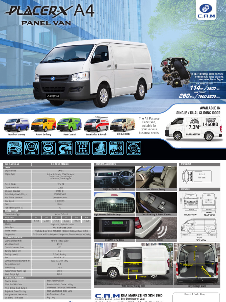 Brochure Place X A4 Panel Van | PDF