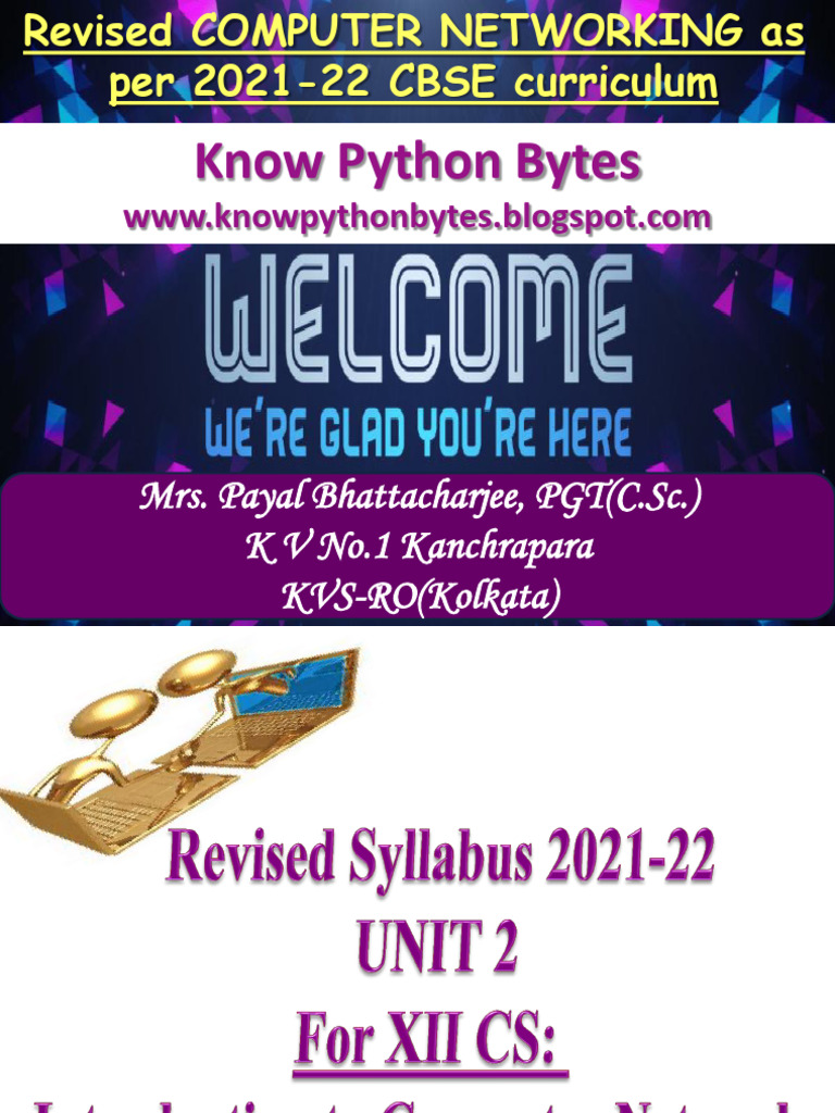 XII CS Introduction to Computer Networks 2021-22 | PDF