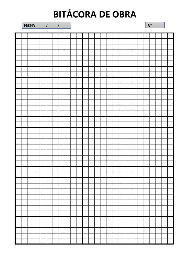 Bitacora de Obra. Formato | PDF