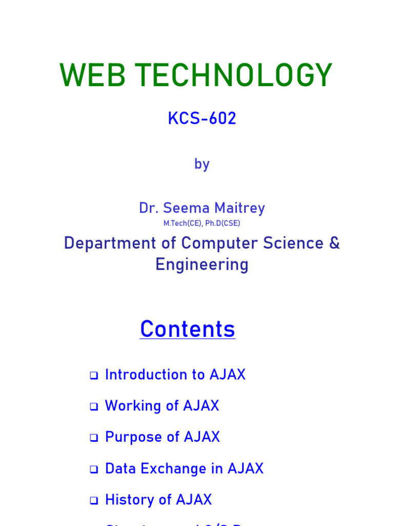 7-Introduction to AJAX(unit-3) | PDF 7-Introduction to AJAX(unit-3) | PDF