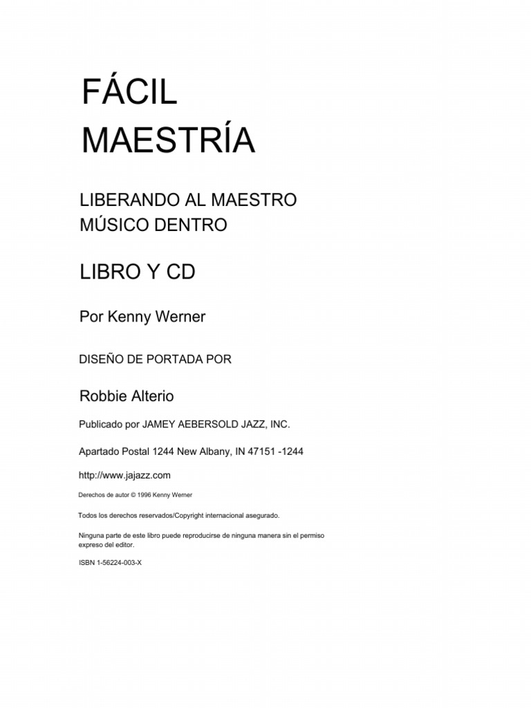 Kenny Werner - Effortless Mastery - Liberating The Master Musician ...