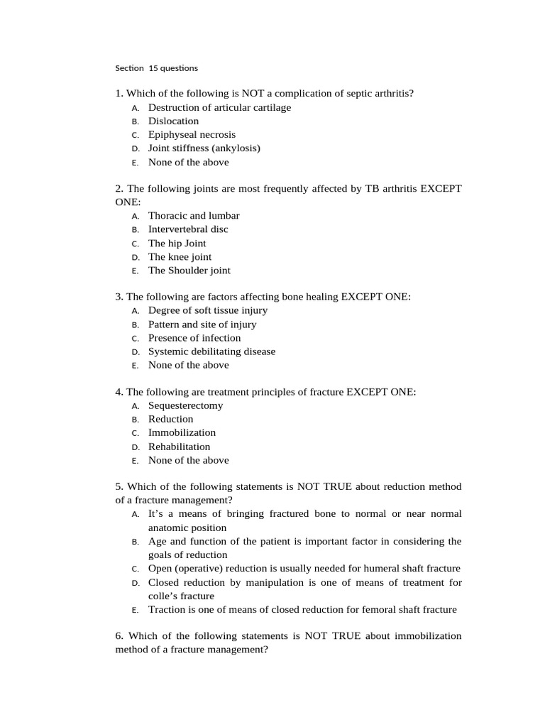 Key Questions on Fracture Management | PDF | Skeletal System | Science ...