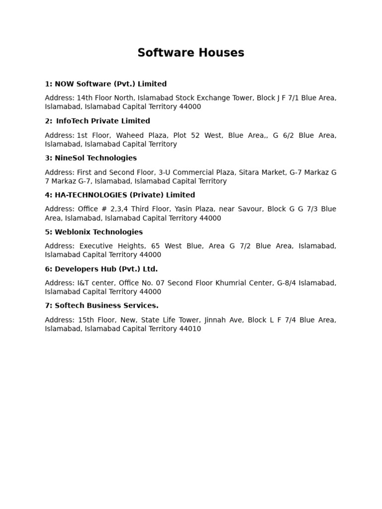 Software Houses | PDF