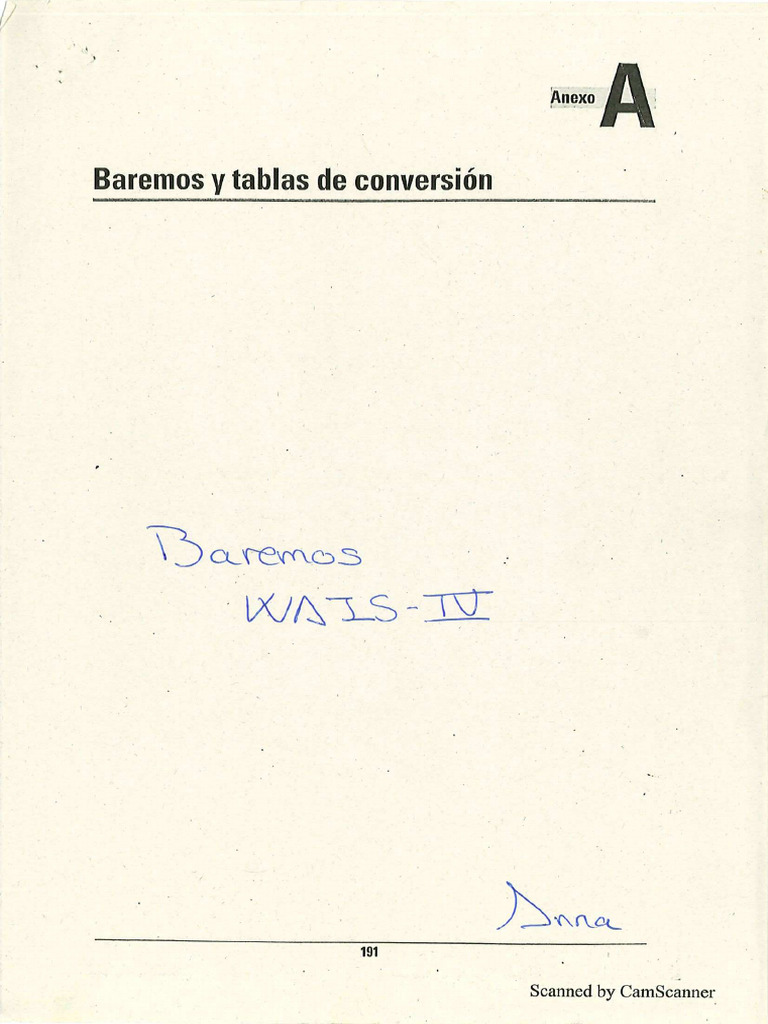 Baremos WAIS | PDF
