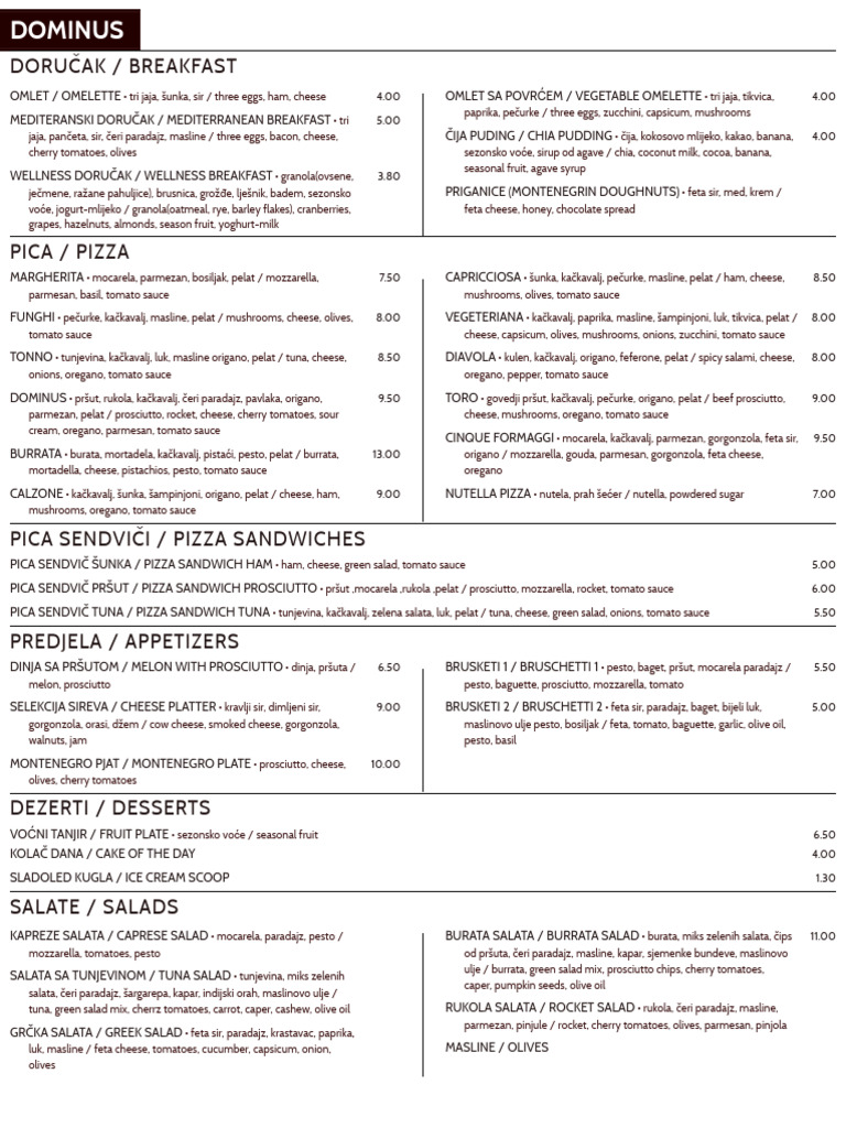 Menu Dominus | PDF