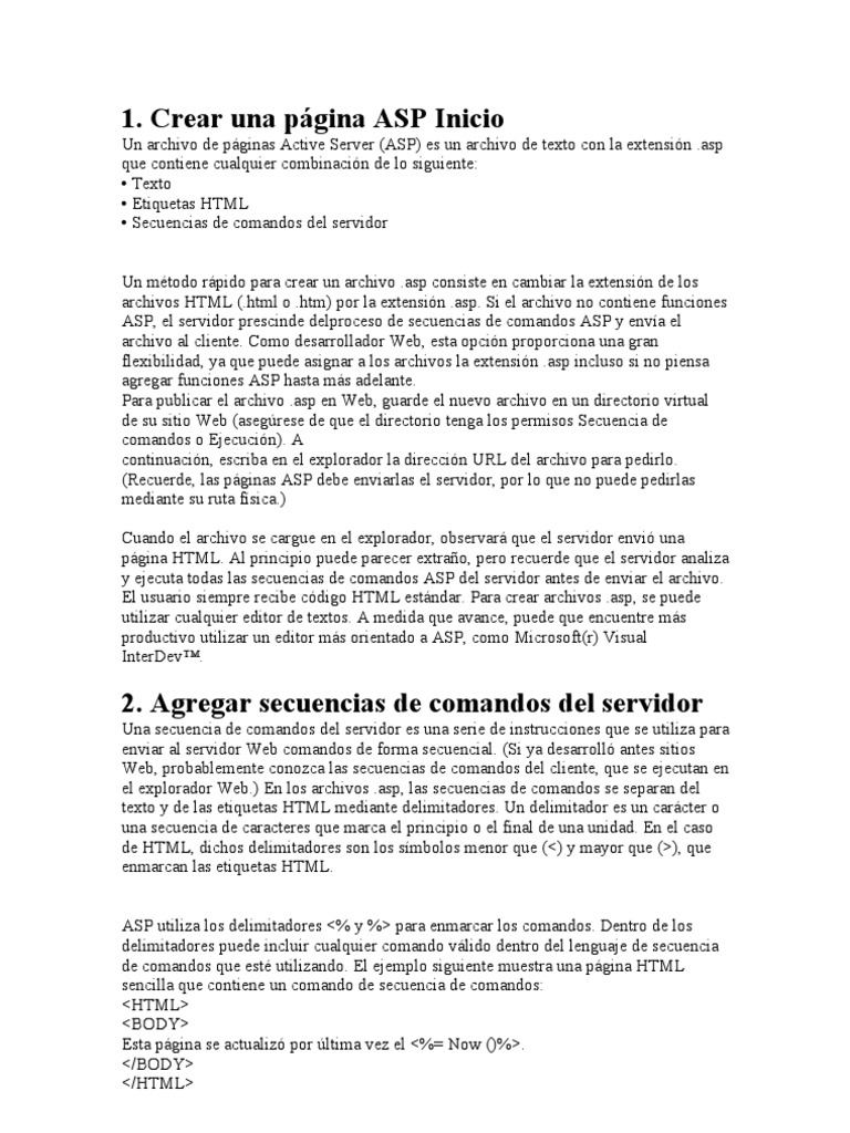 Asp Paso A Paso | PDF | Active X Data Objects | Servidor web