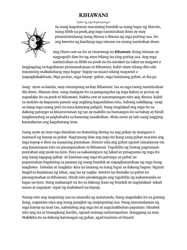 Rihawani - Filipino 10 | PDF