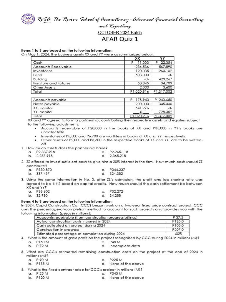 AFAR Quiz 1 (B48) | PDF