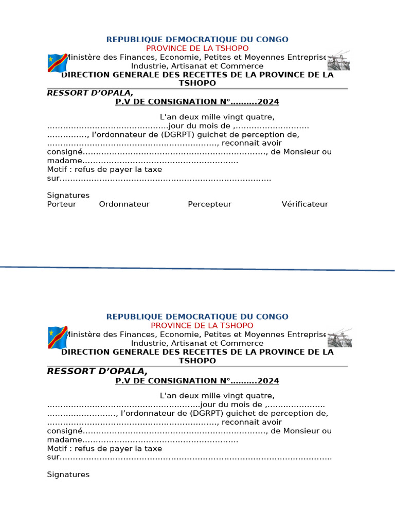 Pv de Consignation Dgrpt | PDF