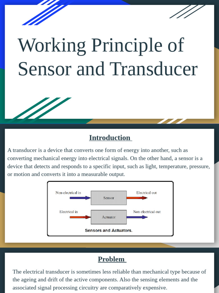 Working Principle of Sensor and Transducer | PDF