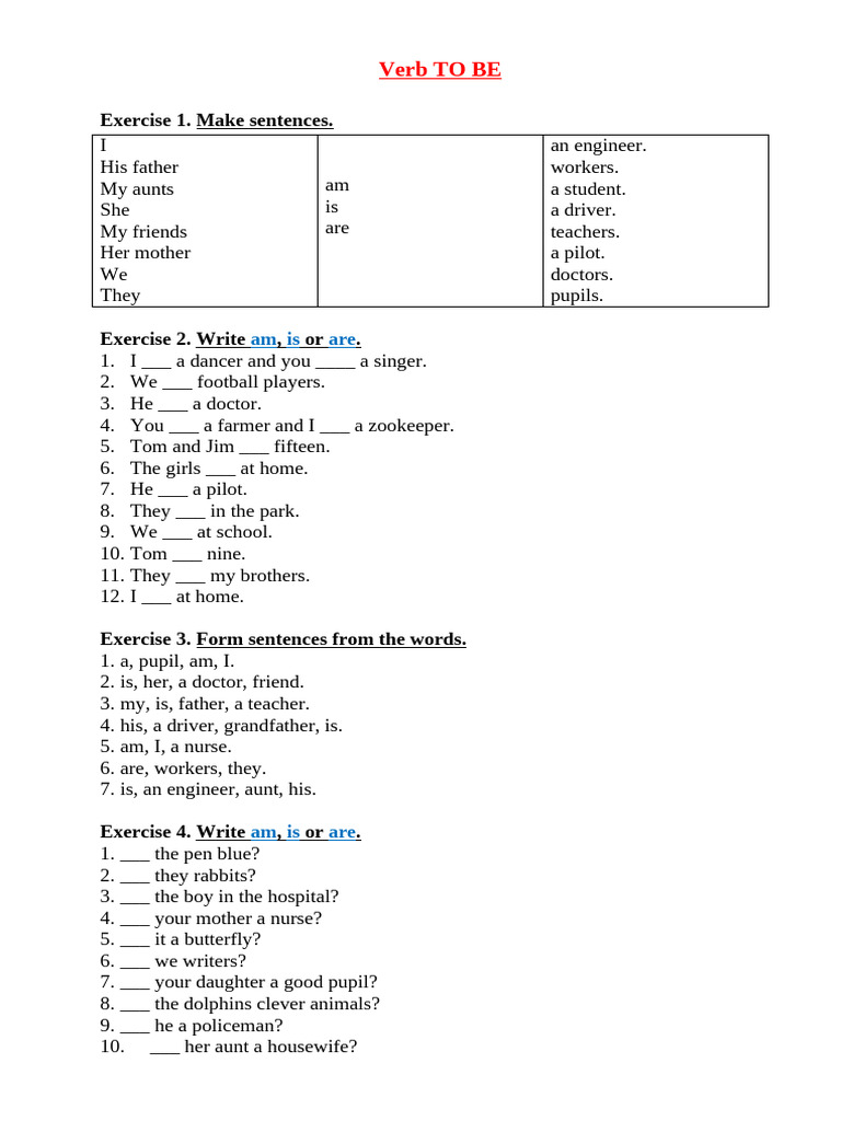 To Be (Present Simple) | PDF
