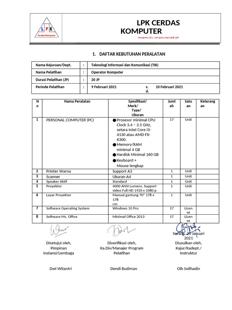 3 Contoh Tugas Alat | PDF
