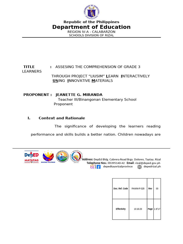 MIRANDA-Action Research Proposal | PDF